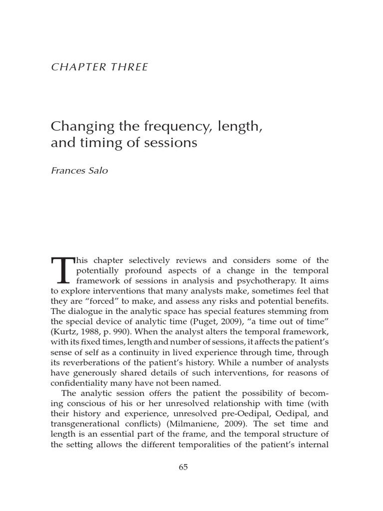Therapy Session Frequency Insights | PDF | Psychoanalysis | Psychotherapy