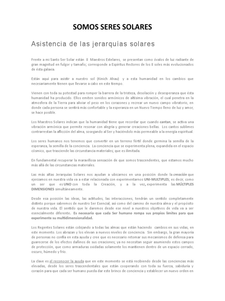 Somos Seres Solares Aqui | PDF | Vida | Galaxia