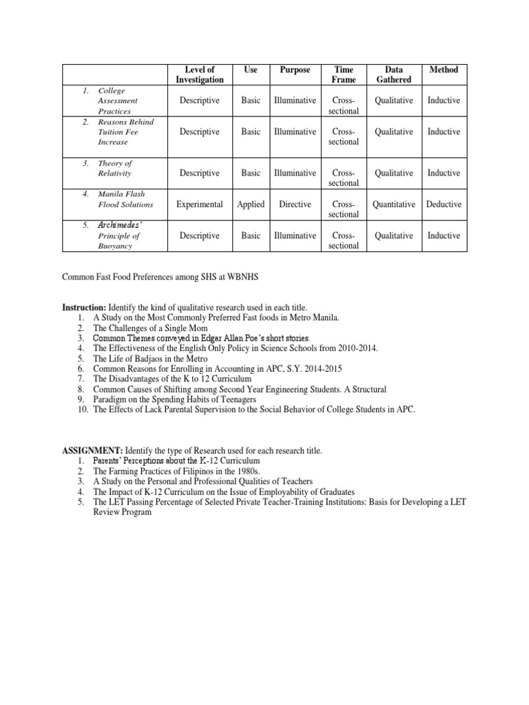 Level of Investigation | Download Free PDF | Qualitative Research ...