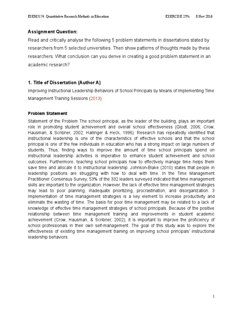 5 Problem Statement | PDF | Teachers | No Child Left Behind Act