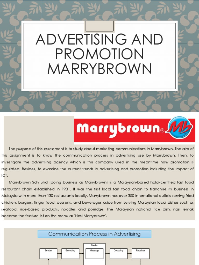 Advertising and Promotion Marrybrown | PDF | Advertising | Communication