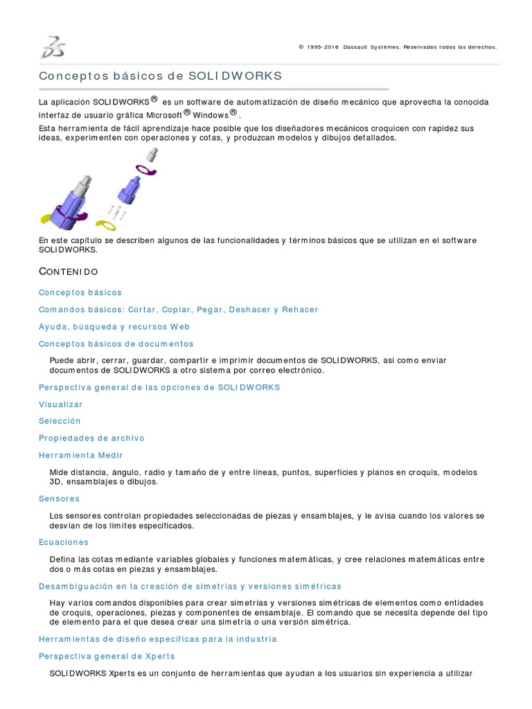 2016 SolidWorks - Conceptos Básicos de SOLIDWORKS | PDF | Macro ...
