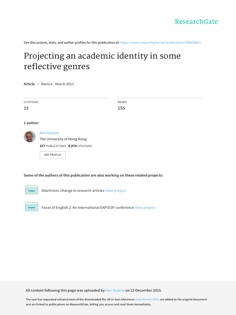 Academic Identity in Writing | PDF | Identity (Social Science) | Thesis
