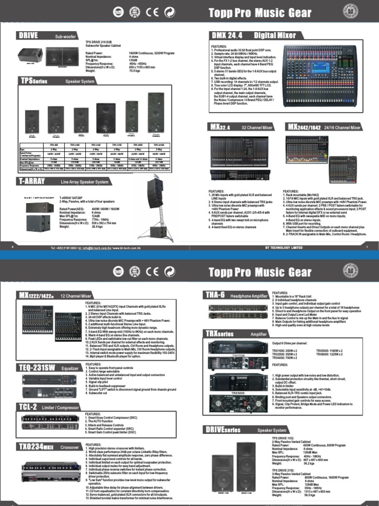 Topp Pro Music Gear: DMX 24.4 Digital Mixer Drive | PDF | Equalization ...