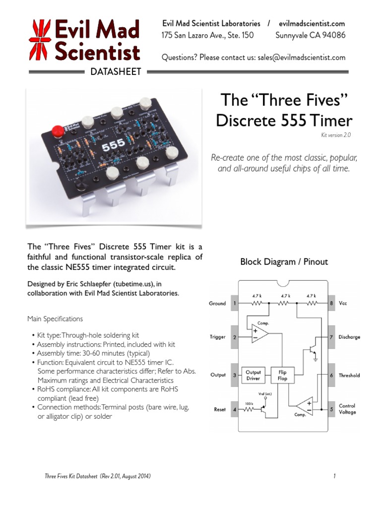 The “Three Fives” Discrete 555 Timer: Datasheet | Printed Circuit Board ...