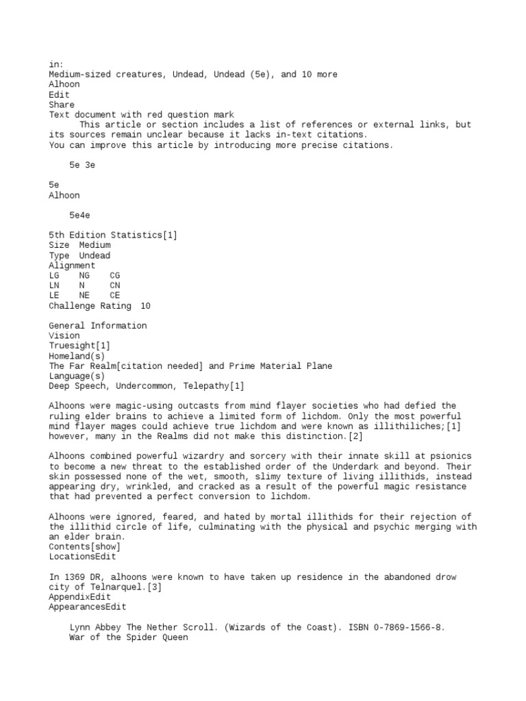 Alhoon | PDF | Fantasy Creatures | Dungeons & Dragons
