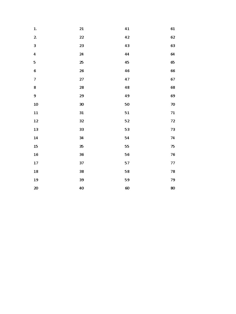 Answer Sheet 80 Questions | PDF