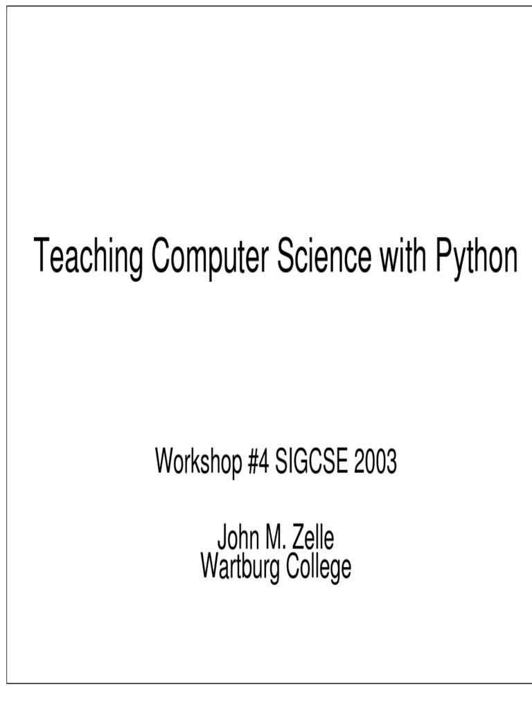 Sigcse Slides Pdf Pdf Python Programming Language Computer Programming