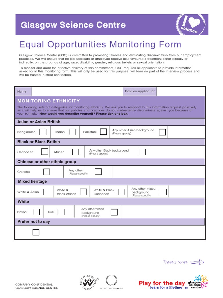 Form - Equal Opportunity Monitoring Form | PDF | Race And Ethnicity In ...