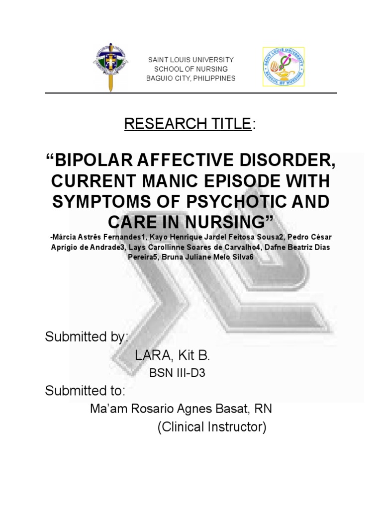 Bipolar Affective Disorder, Current Manic Episode With Symptoms of ...