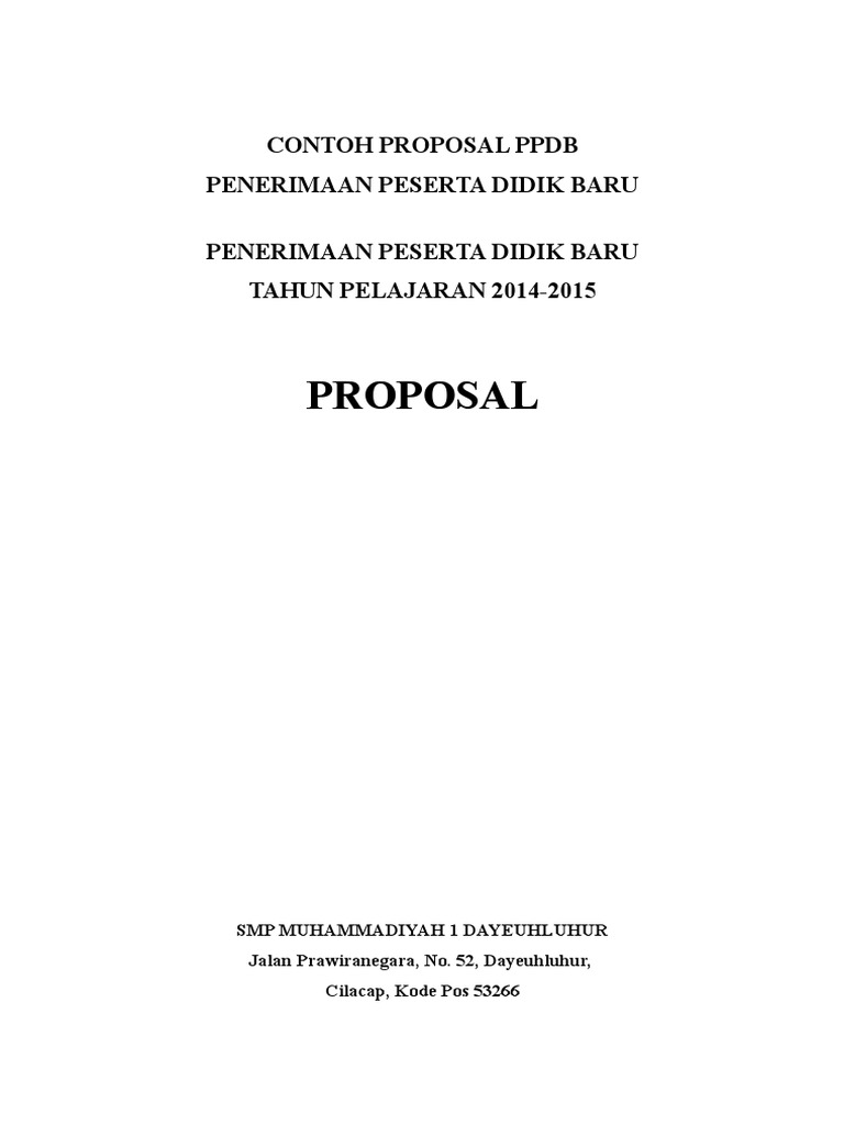 Contoh Proposal PPDB | PDF
