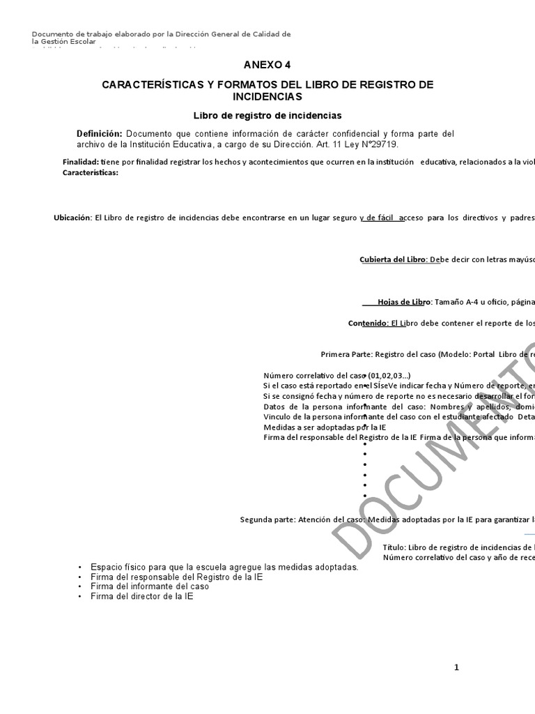 Libro de Incidencias | PDF | Libros | Violencia