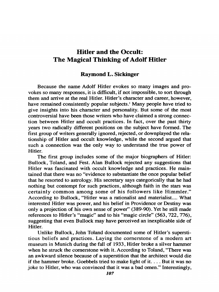 Hitler and The Occult | PDF | Magic (Paranormal) | Adolf Hitler