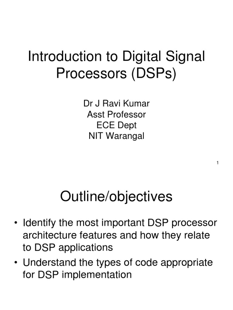 DSP Architecture | Download Free PDF | Digital Signal Processor | Cpu Cache