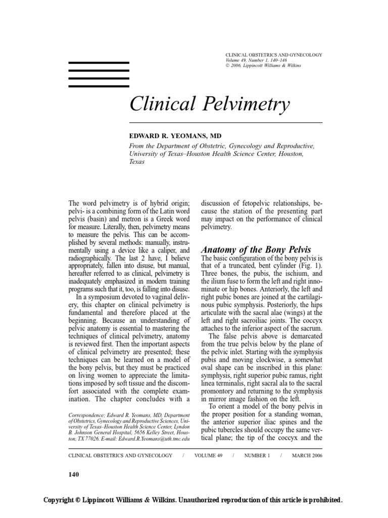 Pelvimetría Clínica Pdf Pelvis Childbirth
