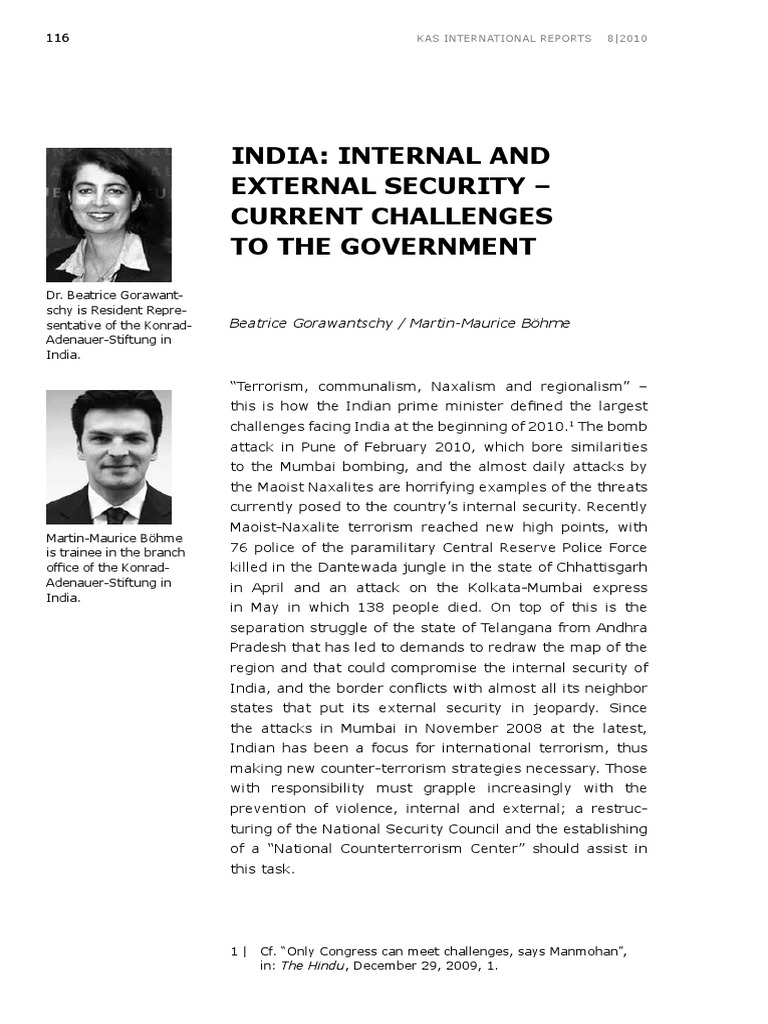 India: Internal and External Security - Current Challenges To The ...