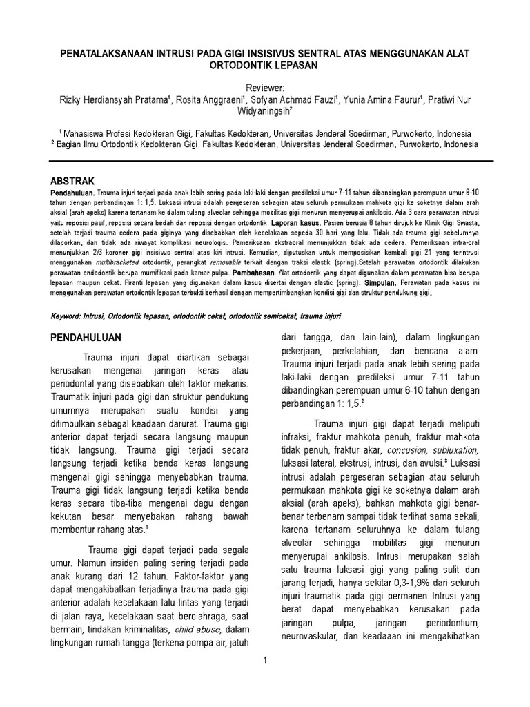 Penanganan Intrusi Gigi Anak Ortho | PDF