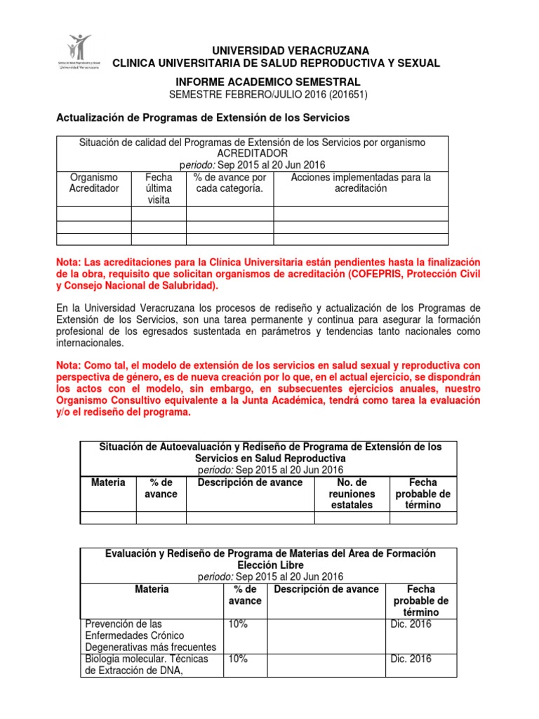 INFORME ACADEMICO SEMESTRAL | Universidad | Ciencia