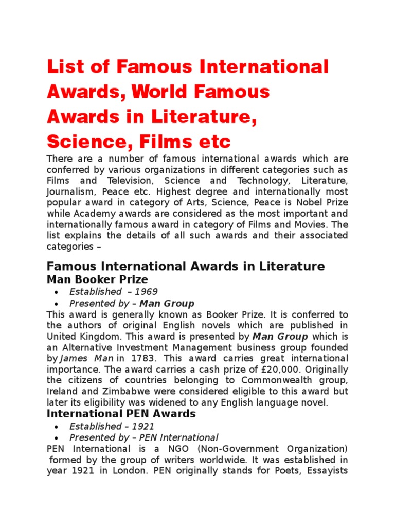 Different Awards