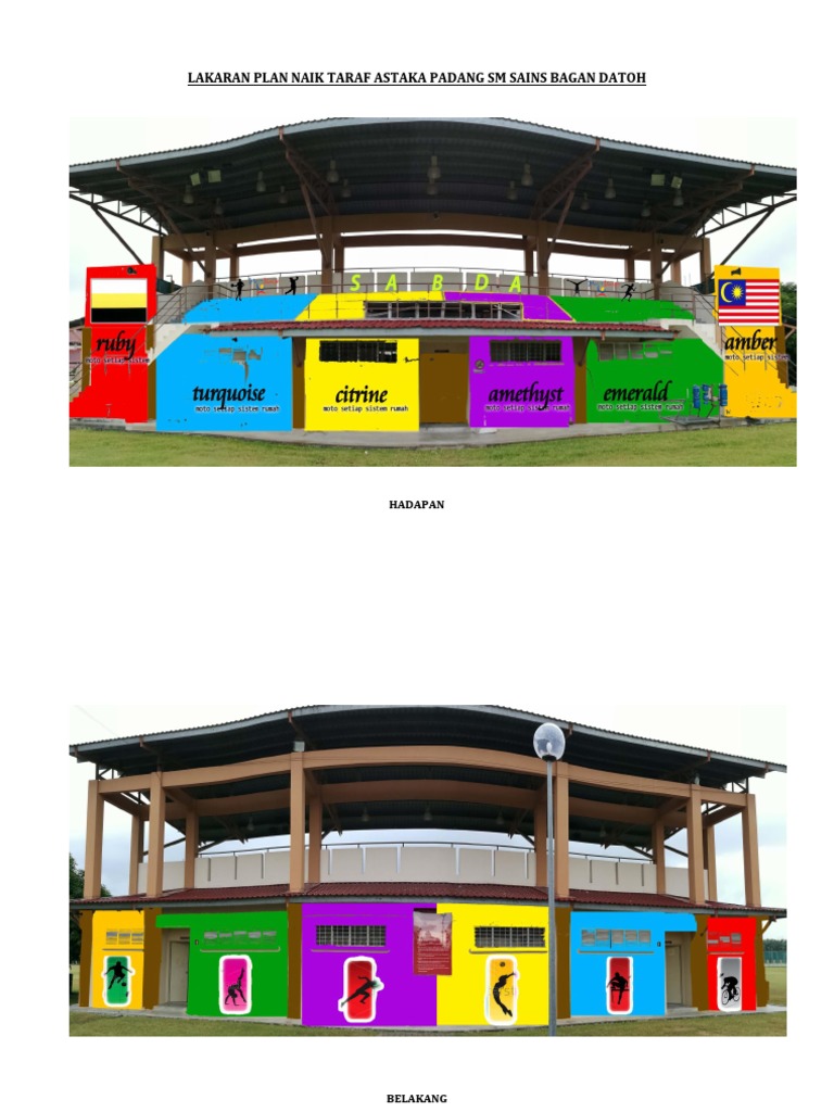 Lakaran Plan Naik Taraf Astaka Padang SM Sains Bagan Datoh | PDF
