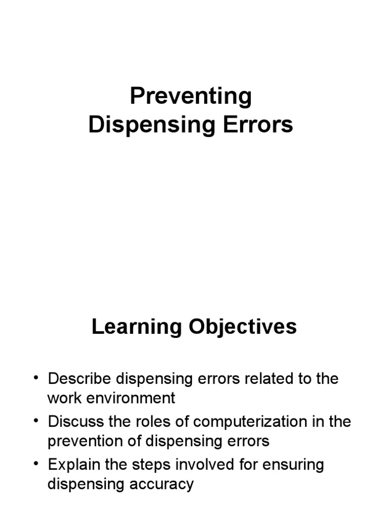Preventing Dispensing Errors | Download Free PDF | Medical Prescription ... Preventing Dispensing Errors | Download Free PDF | Medical Prescription ...