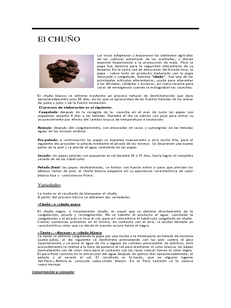 El Chuño | Cocina | Alimentos
