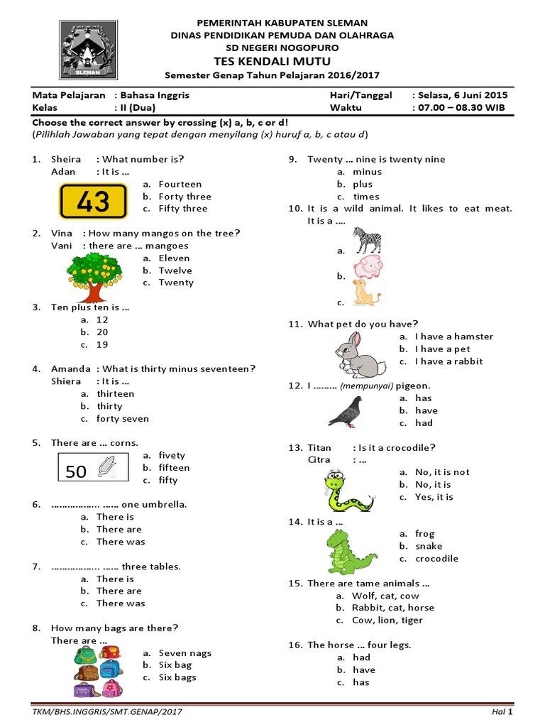 UAS Bahasa Inggris Sem 2 Kelas 2 | PDF | Fruit | Cuisine