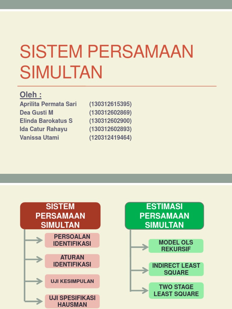Sistem Persamaan Simultan | PDF | Metode & Bahan Ajar