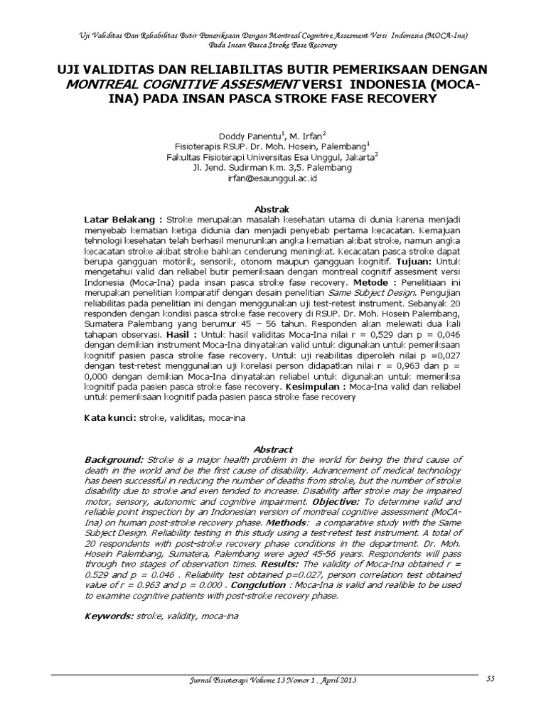 Moca Instrument Validitas PDF | PDF | Sains & Matematika