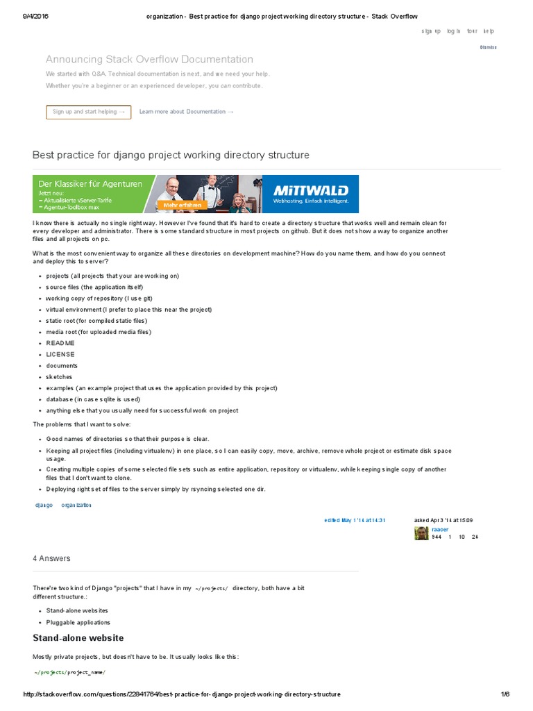 Organization - Best Practice For Django Project Working Directory ...