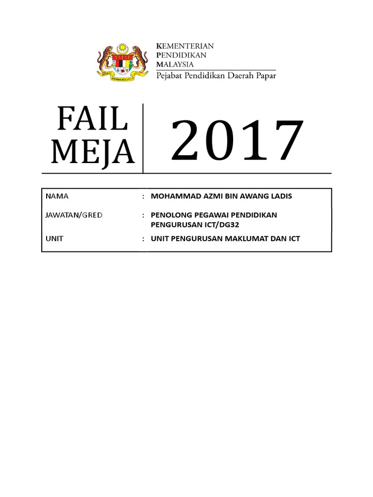 Fail Meja Penyelia ICT PPD Papar | PDF