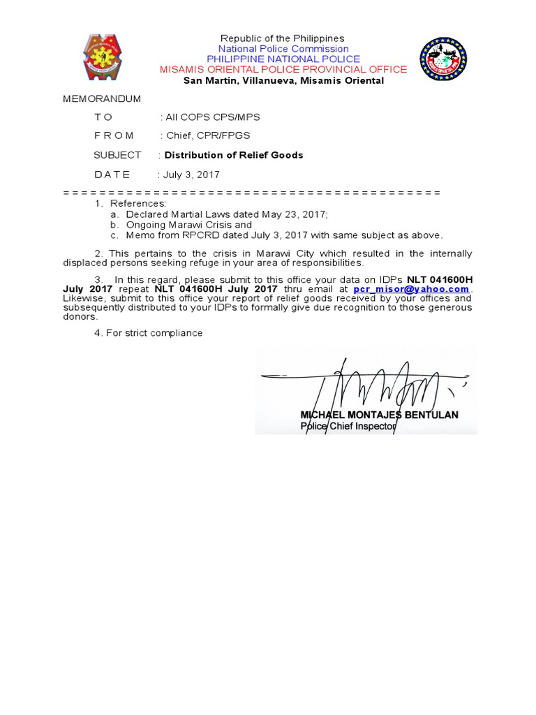 Distribution of Relief Goods.F | PDF