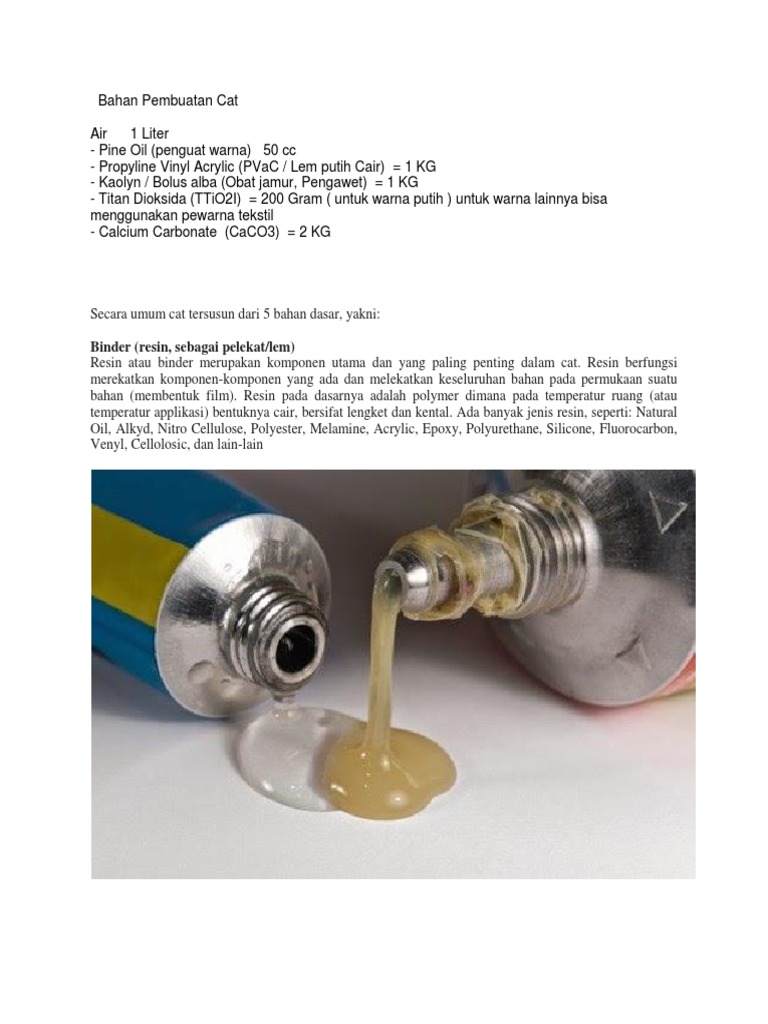 Bahan Pembuatan Cat | PDF