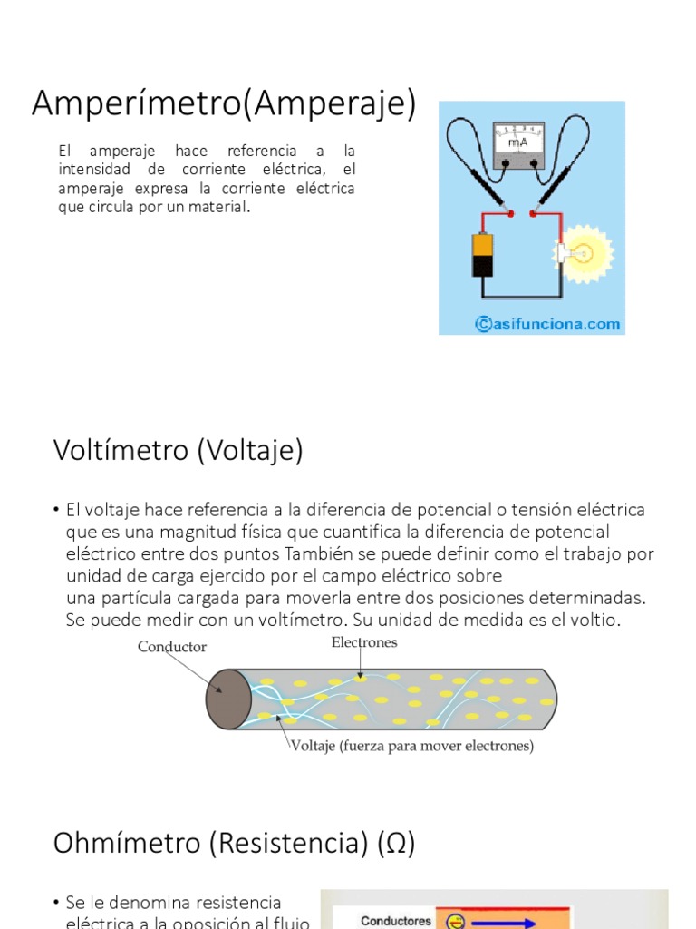 Amperímetro (Amperaje) | PDF | voltaje | Resistencia Eléctrica y ...