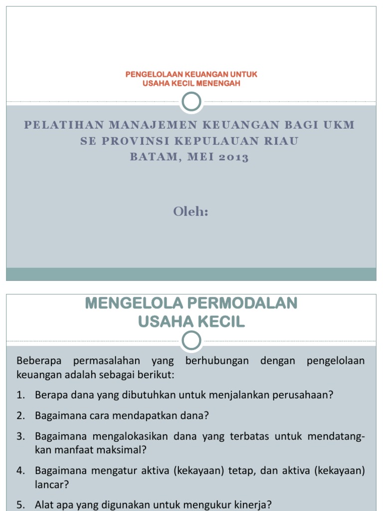 Pengelolaan Keuangan Ukm | PDF