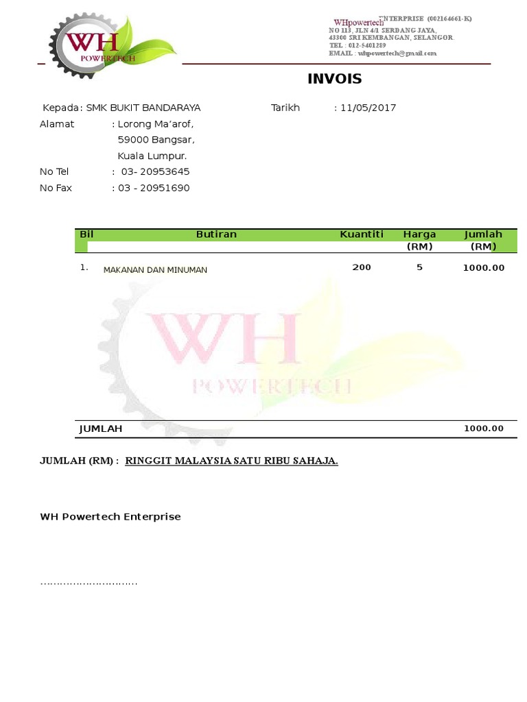 Invois Makanan | PDF