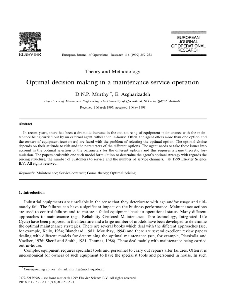 Murthy 99 | PDF | Mathematical Optimization | Reliability Engineering
