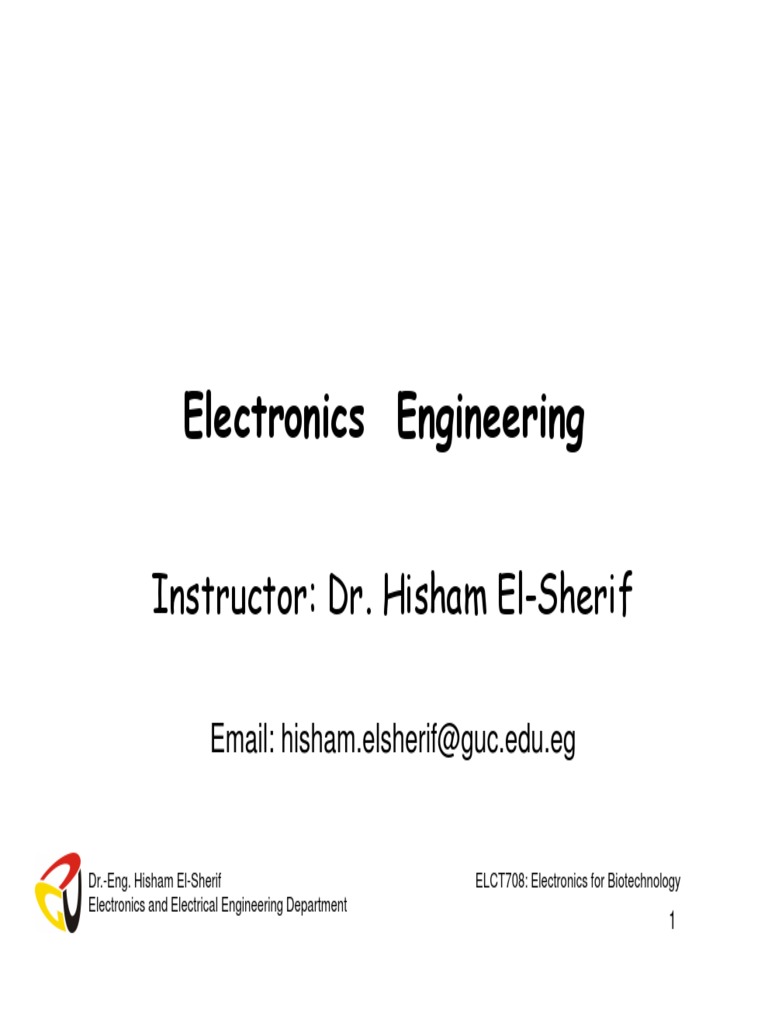 Electronics Course Schedule | PDF | Electrical Network | Electric Current