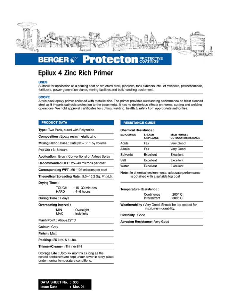 DS 036 Epilux 4 Zinc Rich Primer | PDF