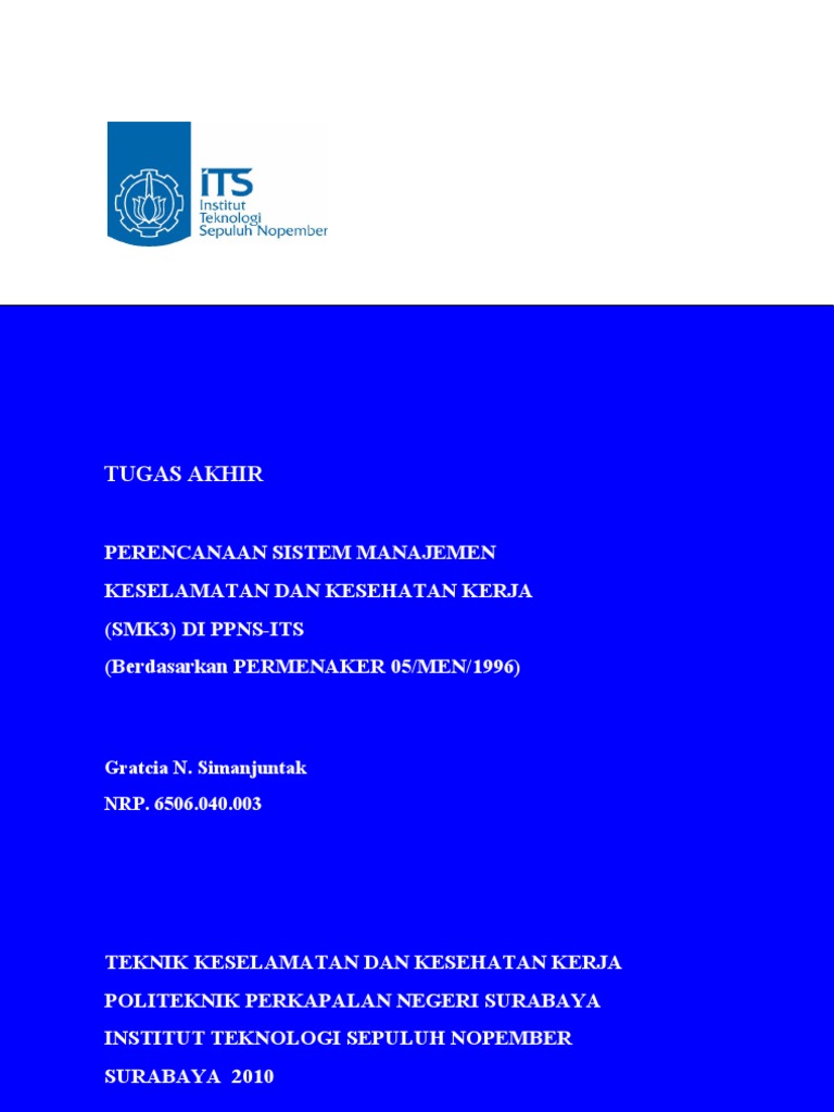 Perencanaan SMK3 Di PPNS-ITS | PDF
