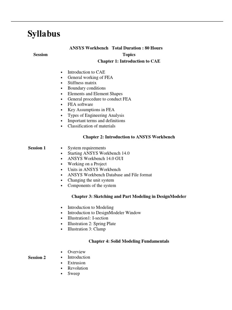 Ansys Syllabus | PDF | Finite Element Method | Structural Analysis