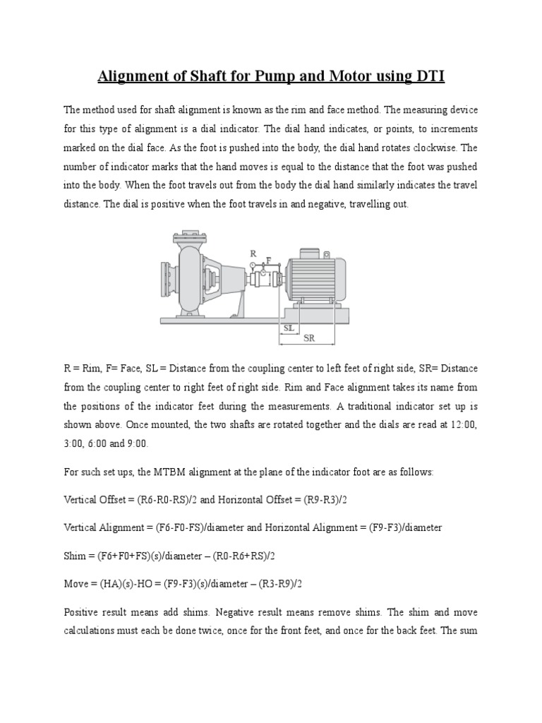 Alignment of Shaft For Pump and Motor Using DTI | PDF | Teaching ...