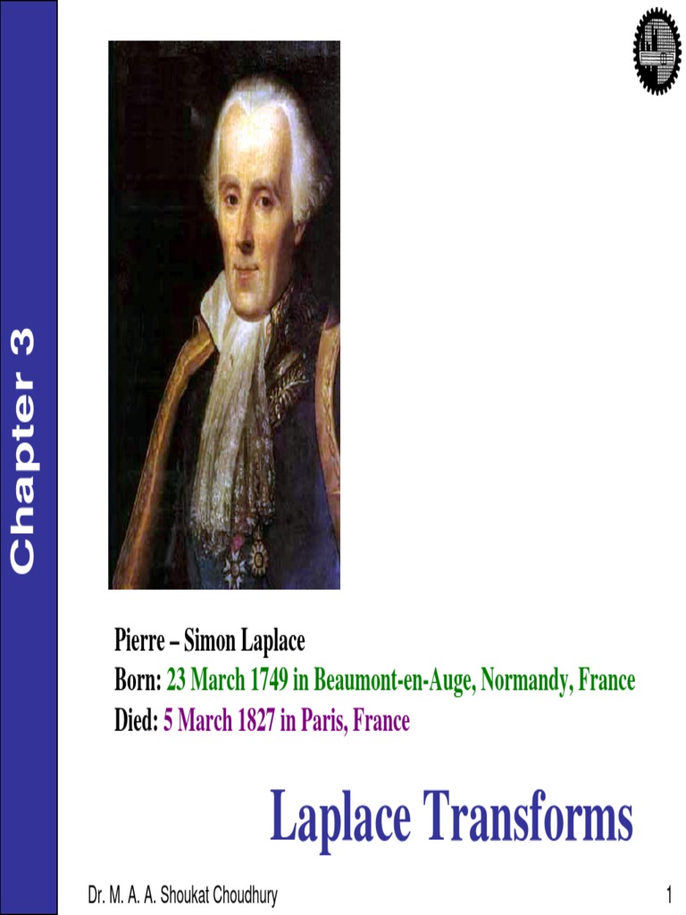 Laplace Transforms: Pierre - Simon Laplace Born: Died | Download Free PDF | Laplace Transform ...