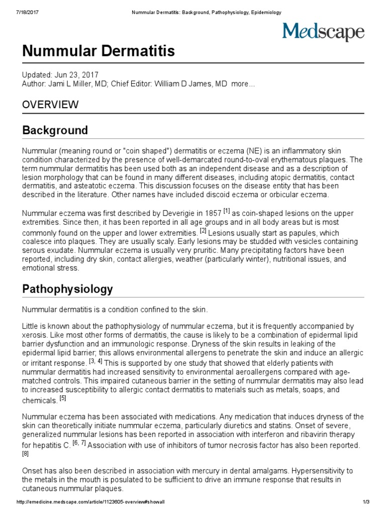 Dermatitis Numularis PDF | PDF | Dermatitis | Allergy