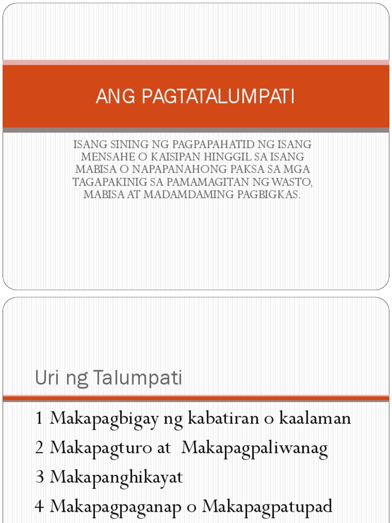 Ang Pagtatalumpati | PDF