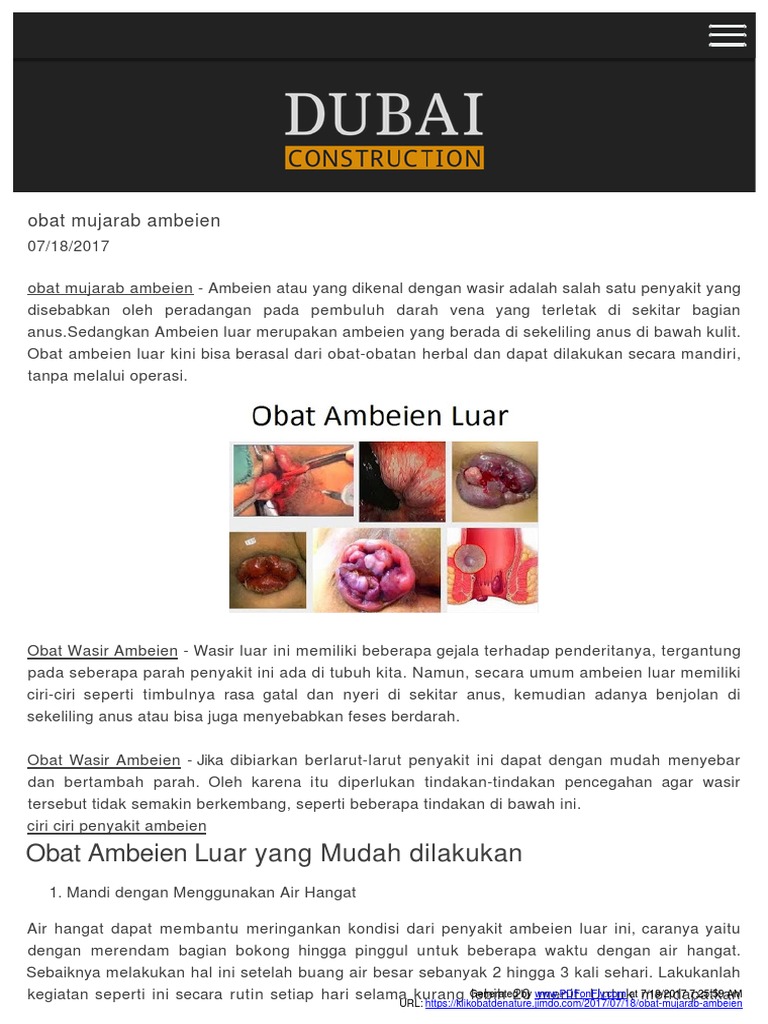 Ciri Ciri Gejala Ambeien | PDF