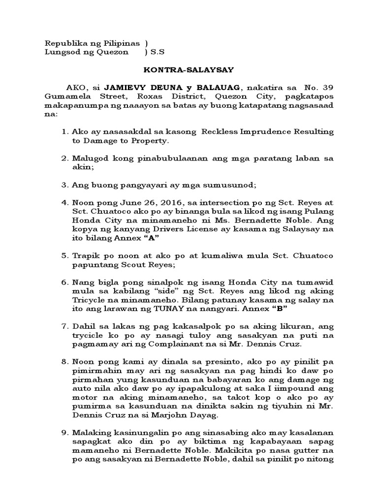 Sample Affidavit | PDF