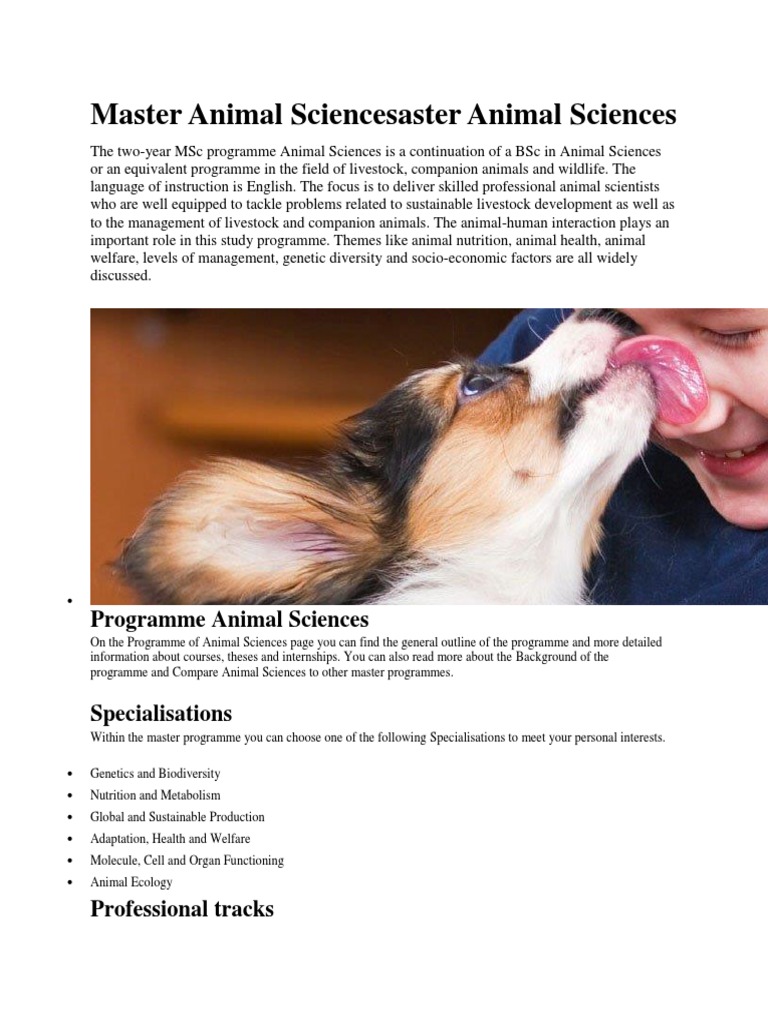 Master Animal Sciencesaster Animal Sciences | PDF | Bioinformatics ...