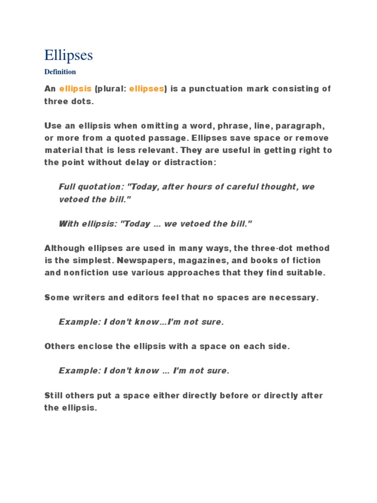 Ellipses | PDF | Philosophy | Language Arts & Discipline
