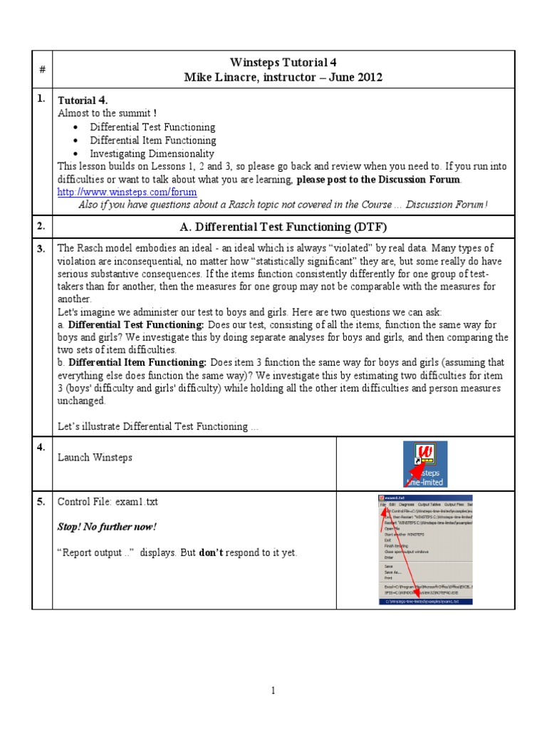 Winsteps Tutorial 4 | PDF | Standard Error | Variance